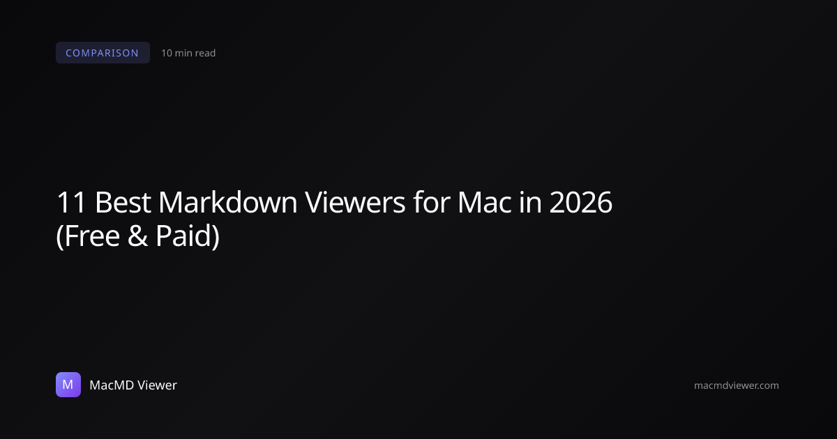 Best Free Markdown Viewer for Mac 2026: 7 Apps Compared (Native + Paid ...